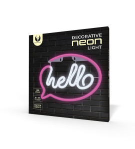 Forever Light Neon LED Light Hello Pink & White Bat USB - Gadget Man