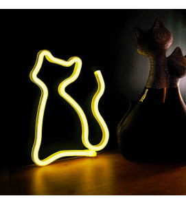 Neon LED Light Cat - Pink Bat | Unique USB-Powered Neon Decor | Gadget Man